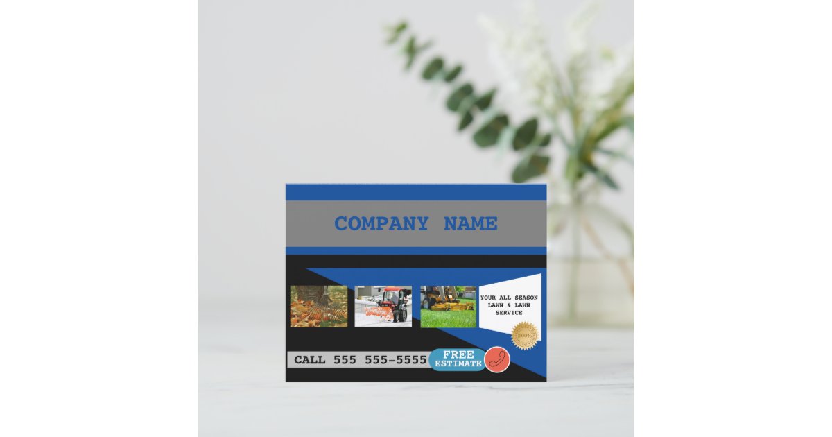 Lawn Care & Snow Removal Business Postcard | Zazzle
