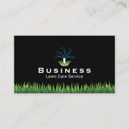 Lawn Care Sprinkler Logo Landscaping Service Business Card | Zazzle