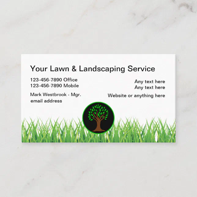 Lawn Landscaping And Tree Service Business Card | Zazzle