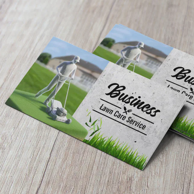 Lawn & Landscaping Service Professional Mowing Business Card | Zazzle