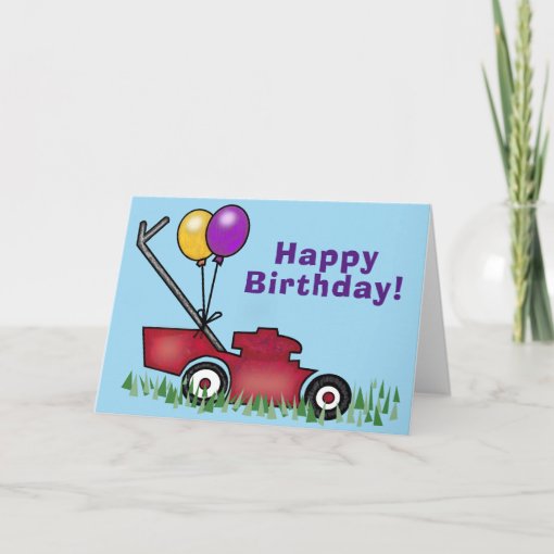 Lawn Mower Birthday Card | Zazzle