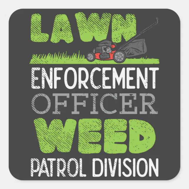 Lawn Mower Square Sticker | Zazzle