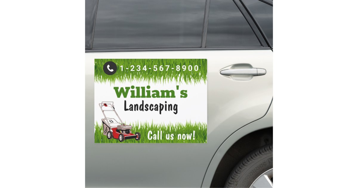 Lawn Mowing Cutting Services, Lawn Care Car Magnet | Zazzle