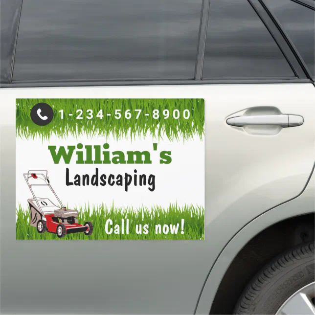 Lawn Mowing Cutting Services, Lawn Care Car Magnet | Zazzle