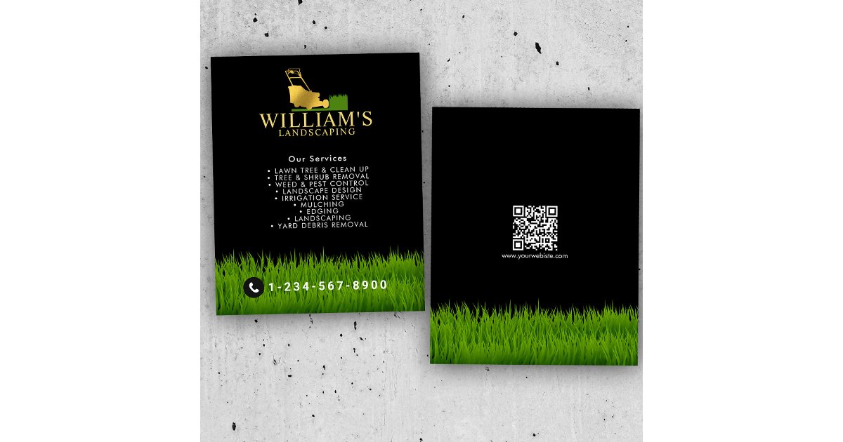 Lawn Mowing Cutting Services, Lawn Care Gold Logo Flyer | Zazzle