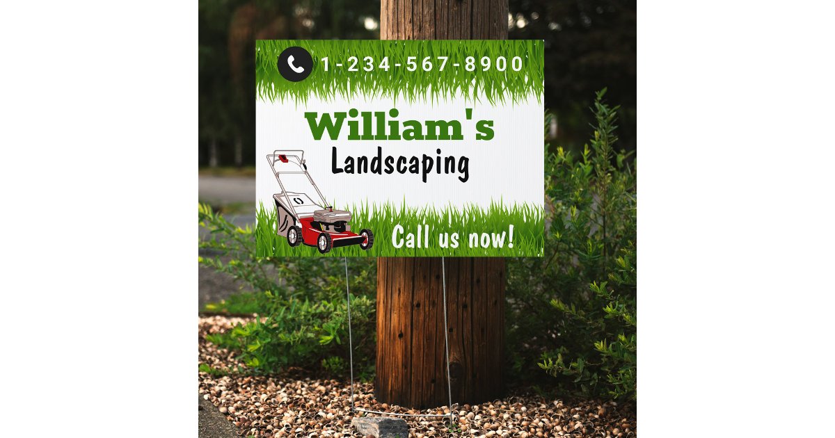 Lawn Mowing Cutting Services, Lawn Care Sign | Zazzle