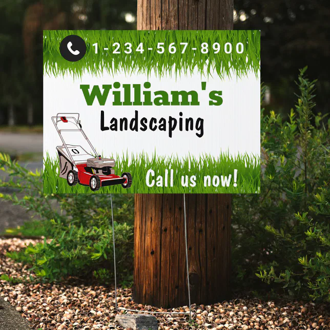 Lawn Mowing Cutting Services, Lawn Care Sign | Zazzle