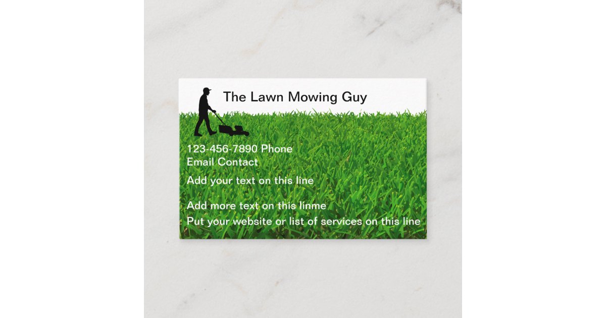 Lawn Mowing Service Classic Business Cards | Zazzle