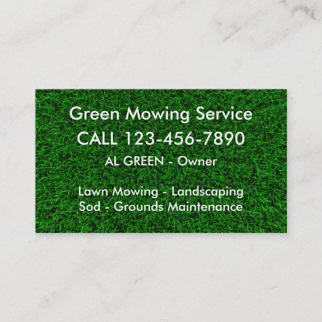 Lawn Mowing Services Business Card | Zazzle