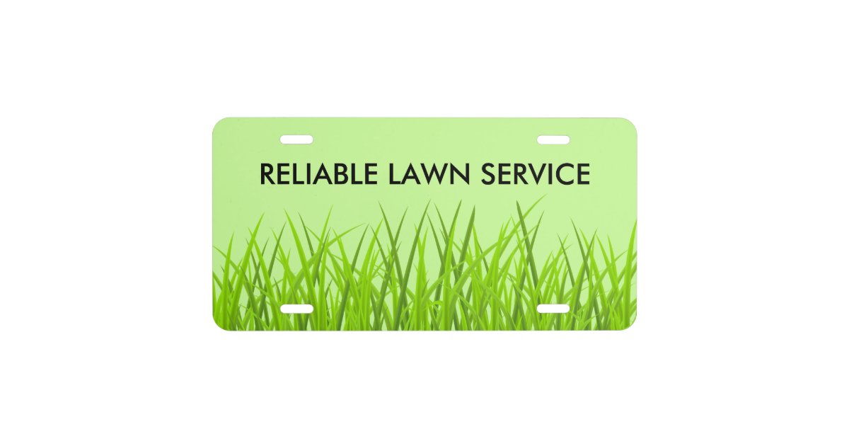 Lawn Service License Plate | Zazzle