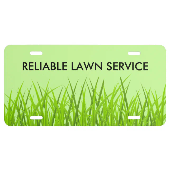 Lawn Service License Plate | Zazzle