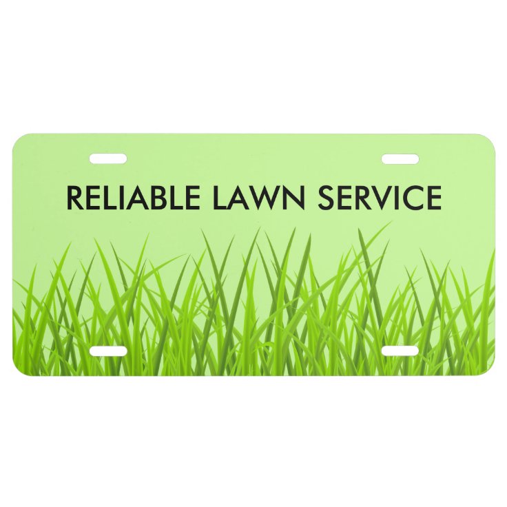 Lawn Service License Plate | Zazzle