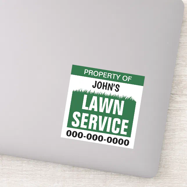 Lawn Service Property Custom-Cut Vinyl Sticker | Zazzle