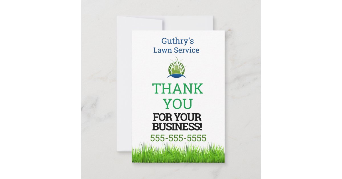 Lawn Service Thank You Card | Zazzle