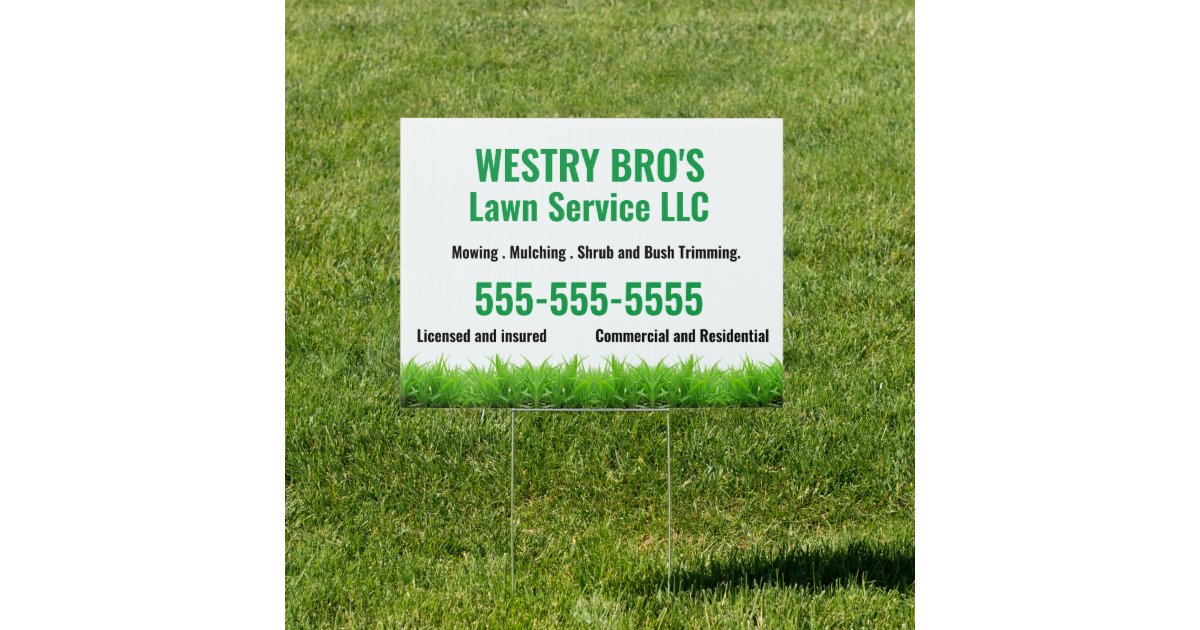 Lawn Service Yard Sign | Zazzle