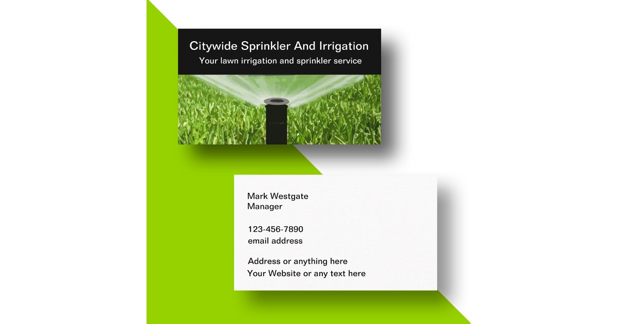 Lawn Sprinkler And Irrigation Business Card | Zazzle