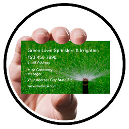 Lawn Sprinkler And Irrigation Services Business Card | Zazzle