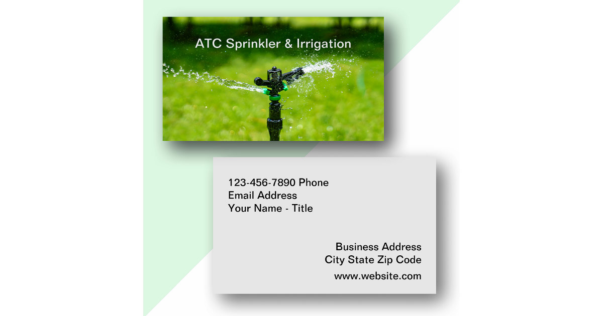 Lawn Sprinkler And Irrigation Services Business Card | Zazzle