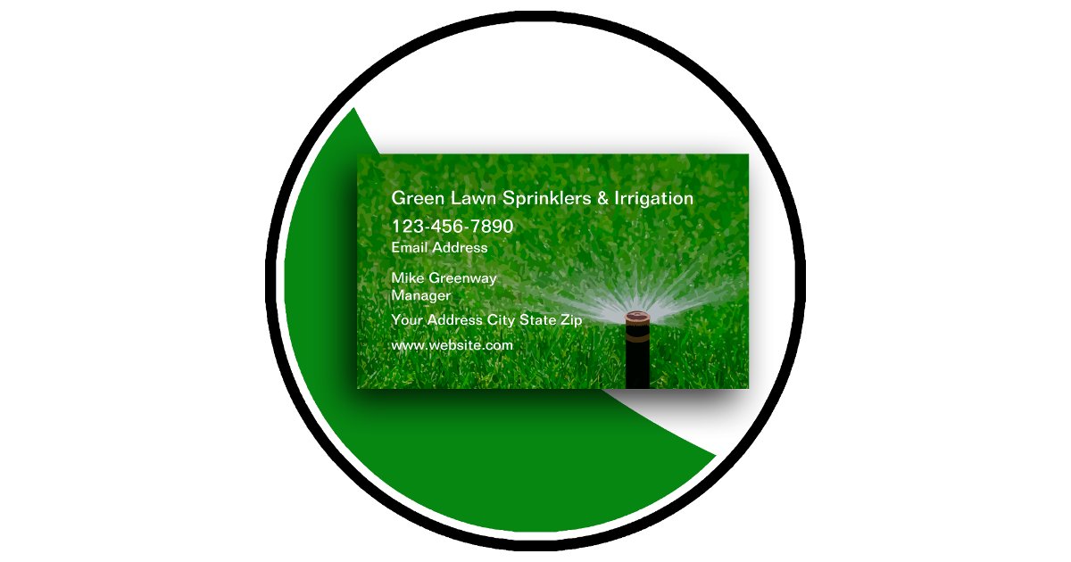 Lawn Sprinkler And Irrigation Services Business Card | Zazzle