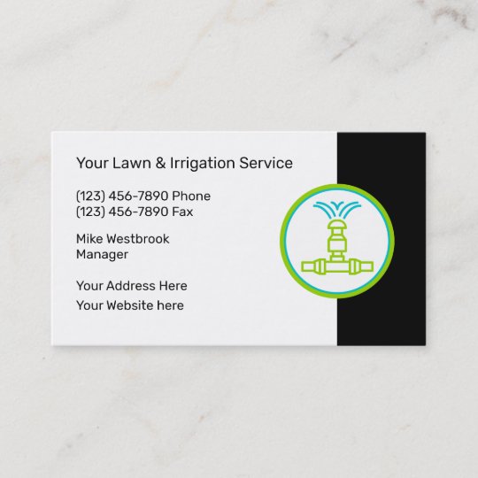 Lawn Sprinklers And Irrigation Services Business Card | Zazzle.com