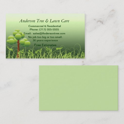 Lawn & Tree Service Business Card | Zazzle
