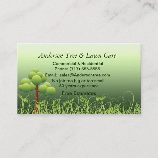 Lawn & Tree Service Business Card | Zazzle.com