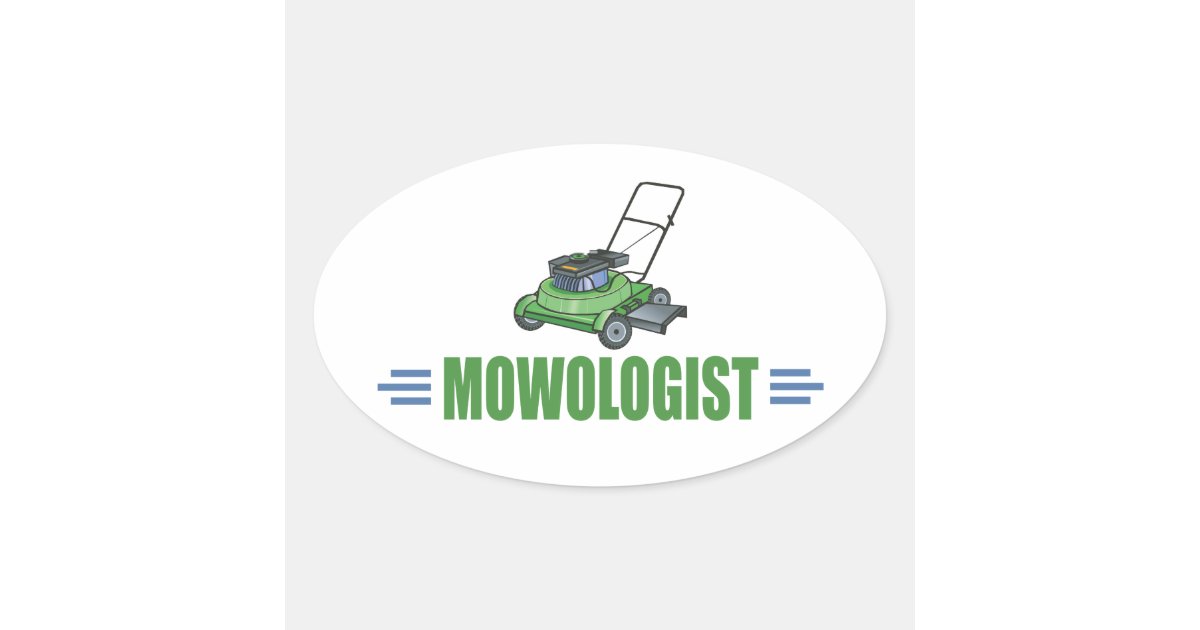 Lawn Yard Mowing, Mow Lawns, Landscaping Lawn Care Oval Sticker | Zazzle