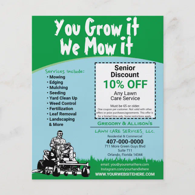 Lawncare Landscaping Grass Cutting Flyer | Zazzle