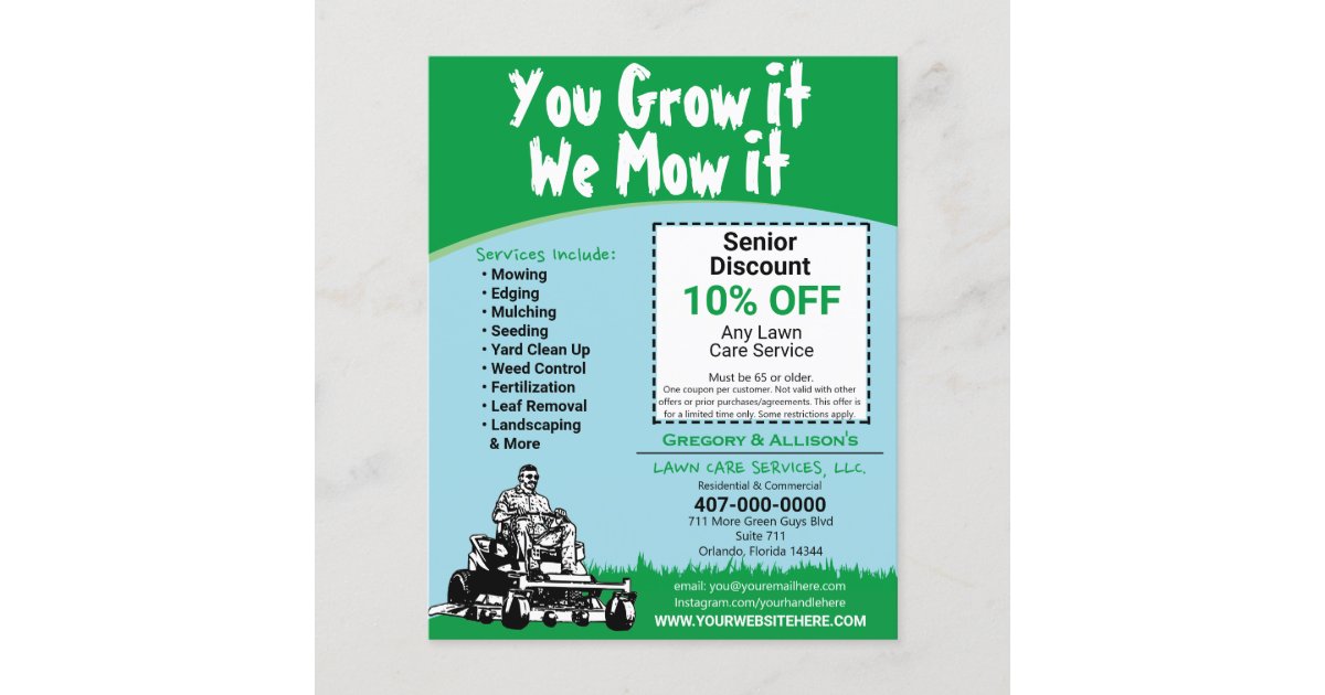 Lawncare Landscaping Grass Cutting Flyer | Zazzle