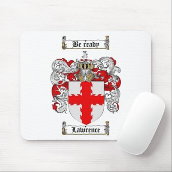 LAWRENCE FAMILY CREST - LAWRENCE COAT OF ARMS MOUSE PAD | Zazzle
