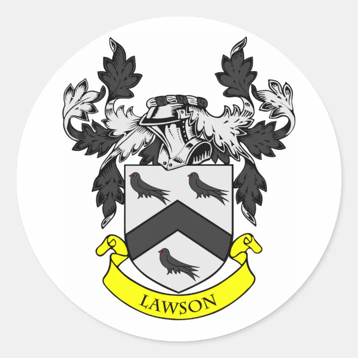 LAWSON Coat of Arms Classic Round Sticker | Zazzle