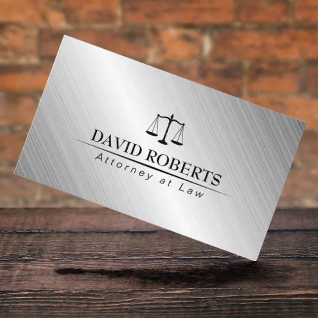 Lawyer Attorney Law Office Modern Metallic Business Card | Zazzle