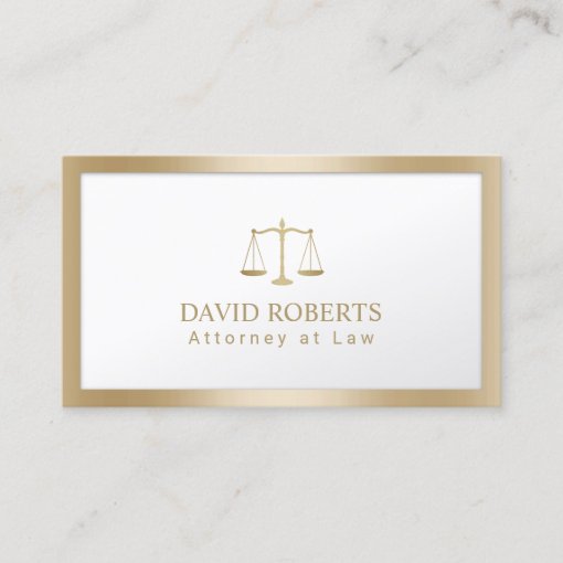 Lawyer Attorney Scale of Justice Modern Gold Foil Business Card | Zazzle