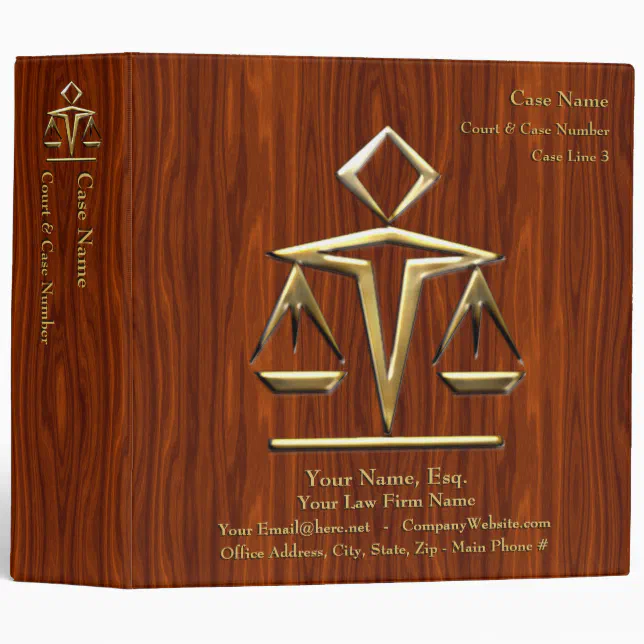 Lawyer Case Book v3 (Personalized) 3 Ring Binder | Zazzle