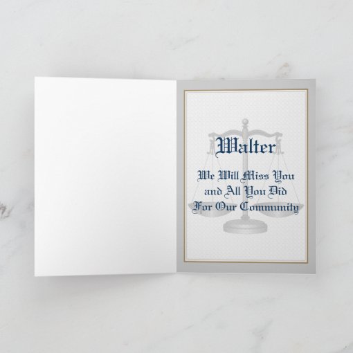 Lawyer Judge Custom Retirement Card | Zazzle