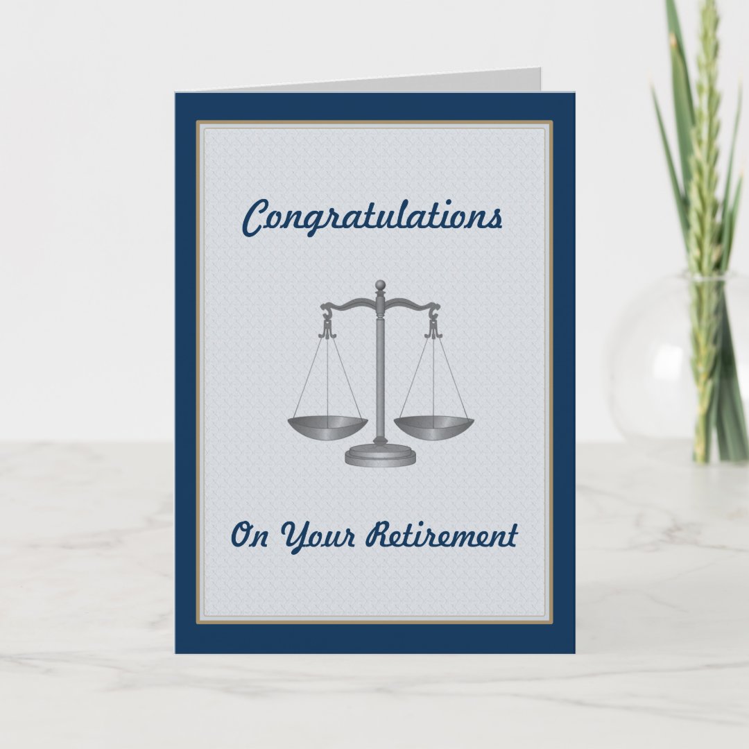 Lawyer Judge Custom Retirement Card | Zazzle