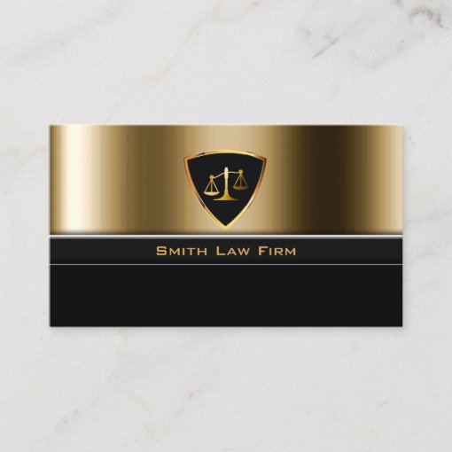 Lawyer Luxury Gold Shield Attorney at Law Business Card | Zazzle
