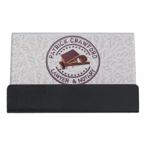 Lawyer Or Notary Office With Judge Hammer And Name Desk Business Card ...