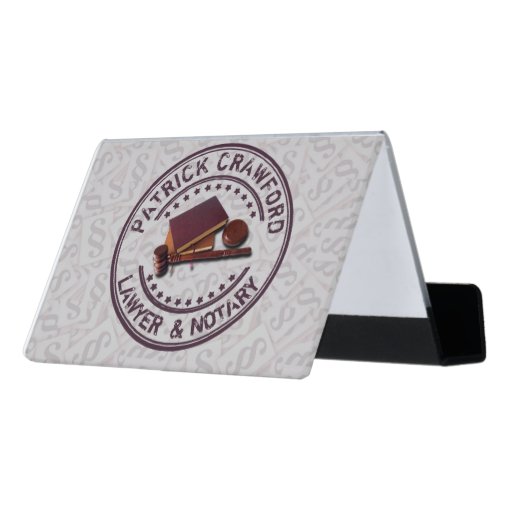 Lawyer Or Notary Office With Judge Hammer And Name Desk Business Card ...