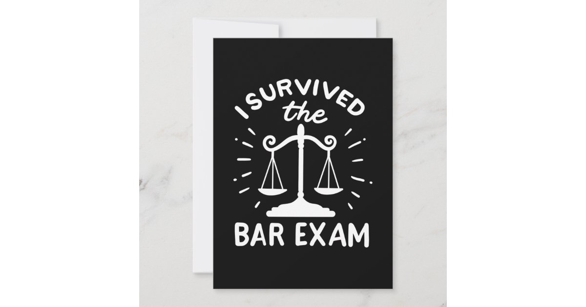 Lawyer Survived The Bar Exam Invitation | Zazzle