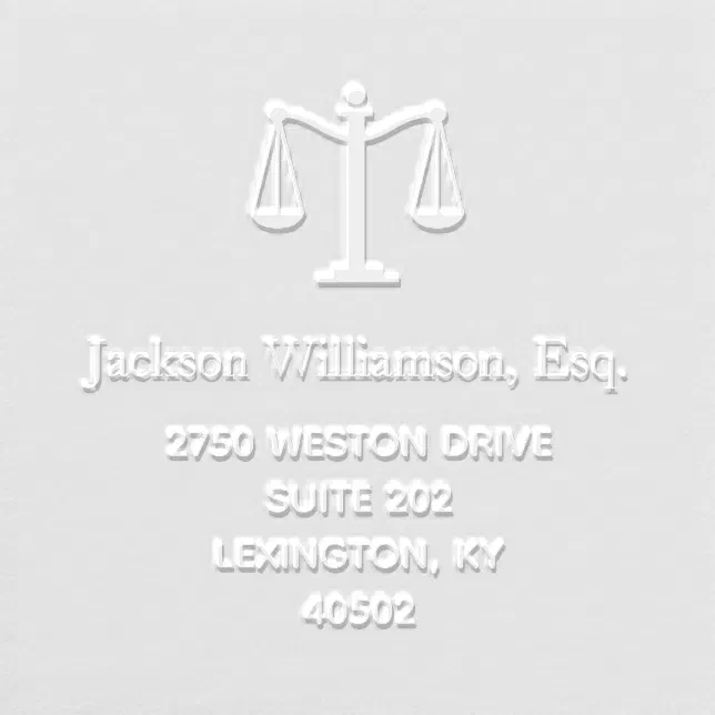 Lawyer Symbol Scales of Justice Custom Address Embosser | Zazzle