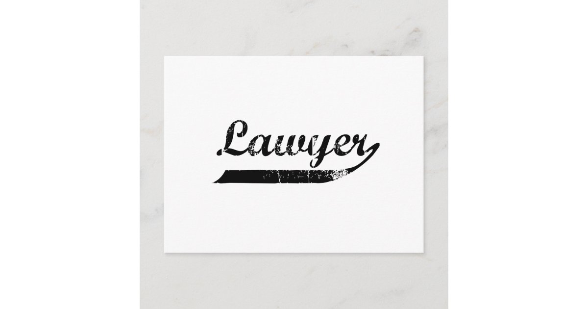 Lawyer typography postcard | Zazzle