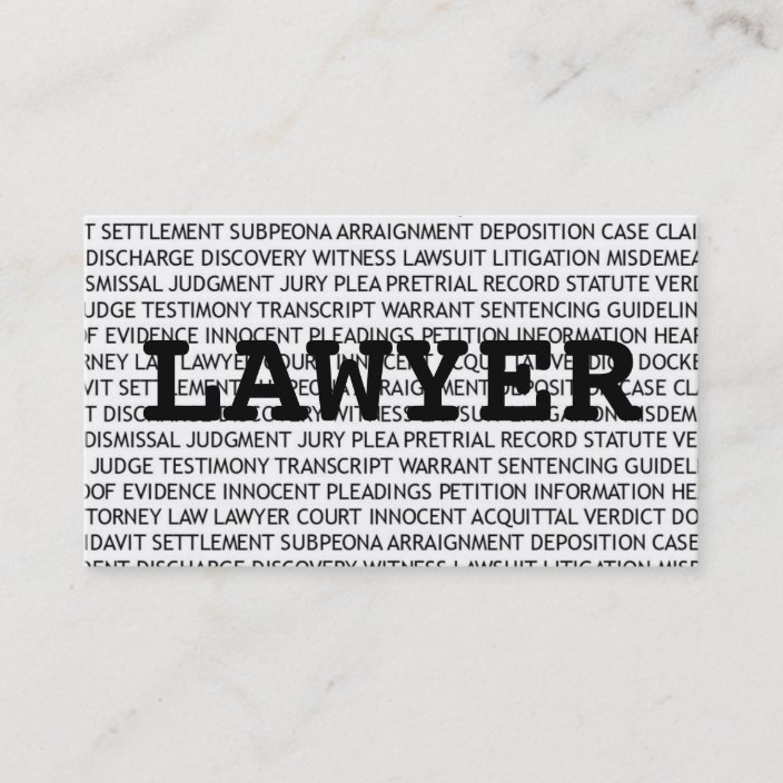 Lawyer Words Business Card | Zazzle.com