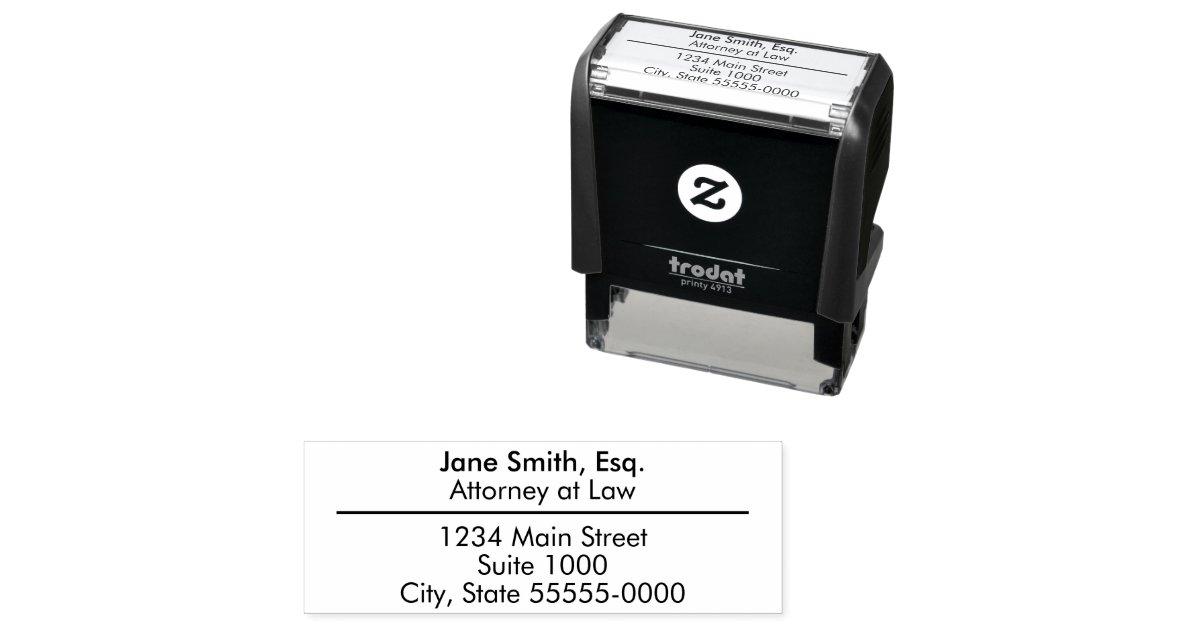 Lawyer's Name Attorney at Law Return Address Self-inking Stamp | Zazzle