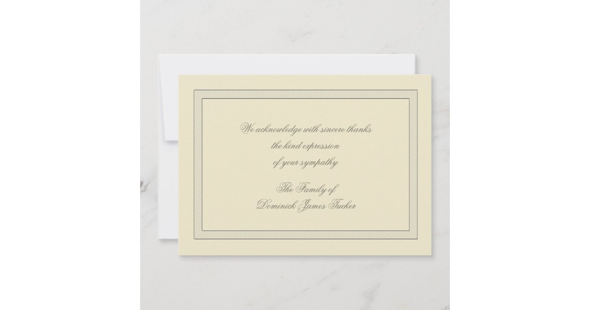 Layered Bereavement Thank You Notecard | Zazzle