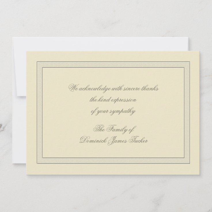 Layered Bereavement Thank You Notecard | Zazzle