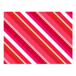 Diagonal Candy Cane Stripes Postcards | Zazzle