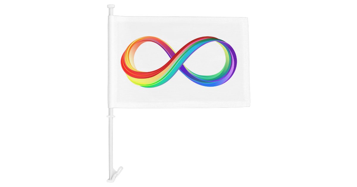 Layered Rainbow Infinity Symbol Car Flag | Zazzle