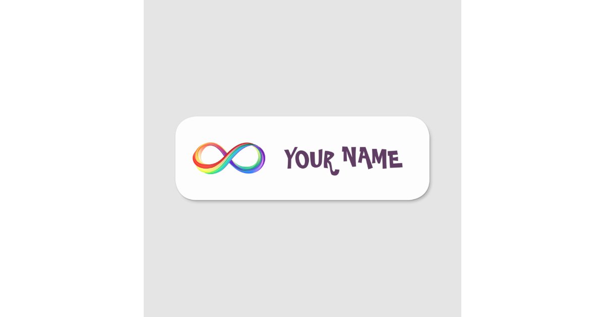 Layered Rainbow Infinity Symbol Name Tag | Zazzle