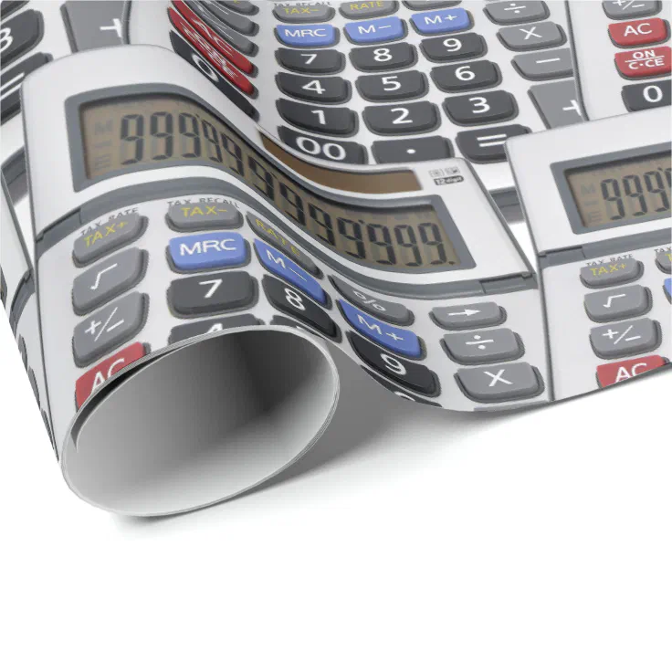 layers of calculators wrapping paper | Zazzle